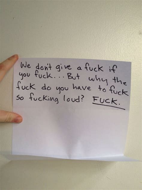 Hilarious Notes Asking Neighbours To Stop Having Loud Sex