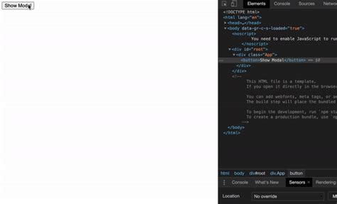 how to create a modal component in react from basic to