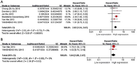 Forest Plot Of Pooled Hrs For Prognosis And High Hotair Expression In