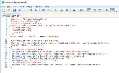 output sql server data from multiple tables to tab delimited text files