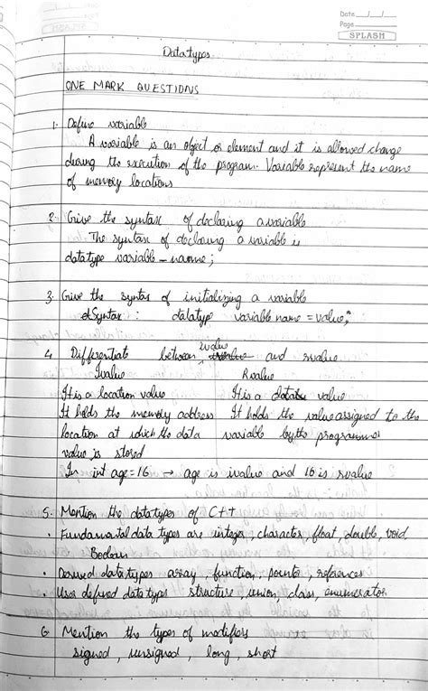 computer science class 11 ka {cost effective} handwritten notes pdf