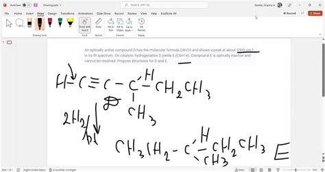 Solved An Optically Active Compound D Has The Molecular Formula C6h10