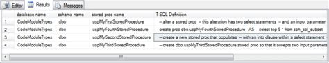 sql server stored proc create modified last execution date and code