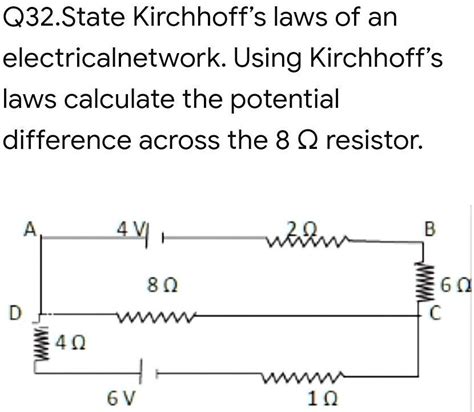 Find Potential Difference Through An 8 Ohm Resistor Q32 State