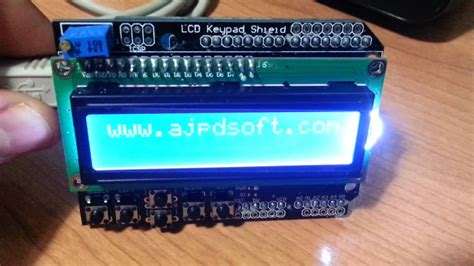 arduino uno display lcd keypad shield texto scroll youtube