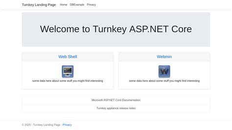 asp core on nginx default landing page turnkey gnu linux