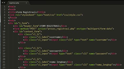 up tutorial form registrasi dengan script html dan css