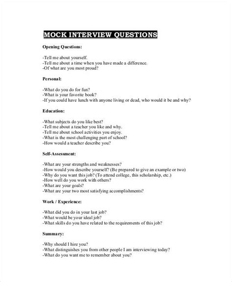 Tips For Job Interview With Sample Questionnaire Examples