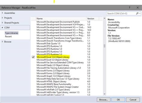read excel file in c winform