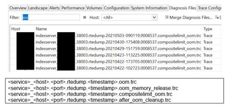 comment gérer les out of memory sur sap hana aosis