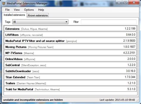 no splitter and codecs found and i get no url mediaportal an open