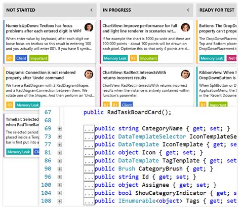 telerik ui for wpf task board control progress ui for wpf