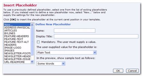 html placeholder template
