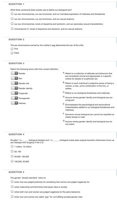 solved question 1 what three constructs does society use to