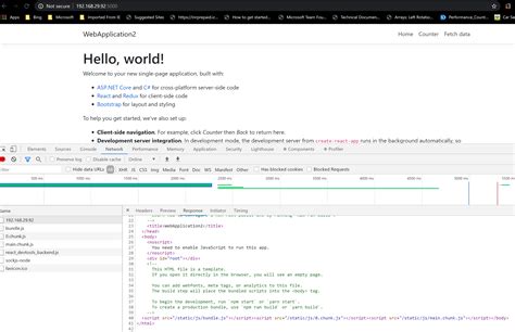 webview does not work when react app bundles are injected in html