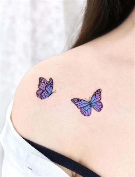 Butterfly Front Shoulder Tattoos