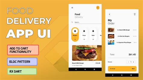 food delivery app ui speed code flutter simple clean ui youtube