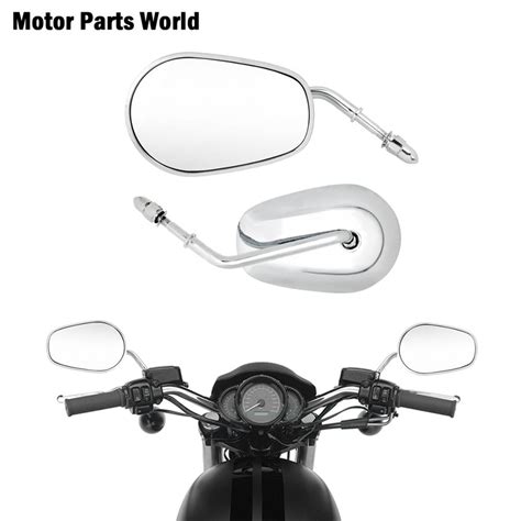 Chrome Motorcycle Rear View Side Mirror For Harley Touring Road King