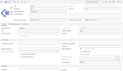 Items Customer Classification View Comarch Erp Enterprise 6 4