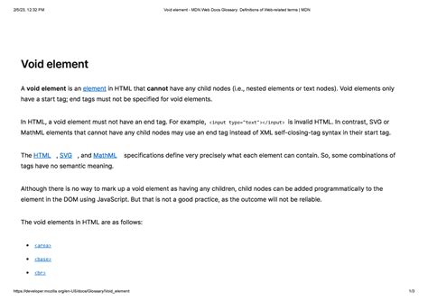 void element mdn web docs glossary definitions of web related terms