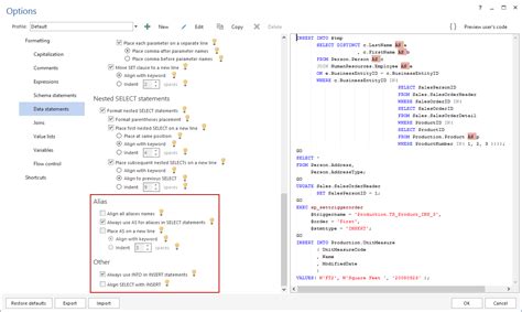 apexsql refactor vs redgate® sql prompt formatting part 3 common