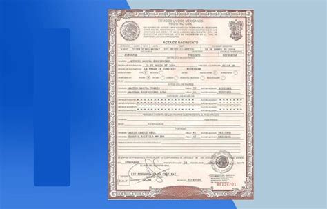 Mexican Birth Certificate Psd Template Download Photoshop File