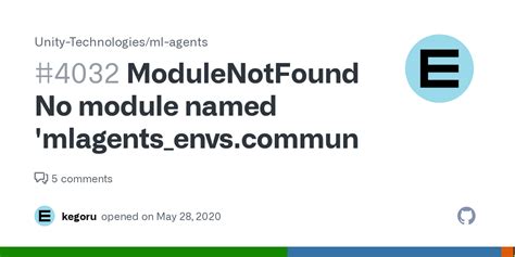 modulenotfounderror no module named mlagents municator