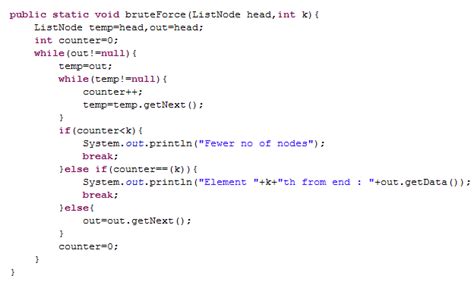 java latte find nth node from the end of a linked list in