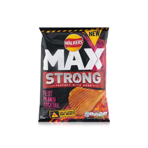 Walkers Max Strong Fiery Prawn Cocktail Crisps 50g Spinneys Uae