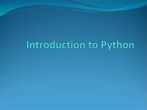 Presentation Intro To Python Ppt