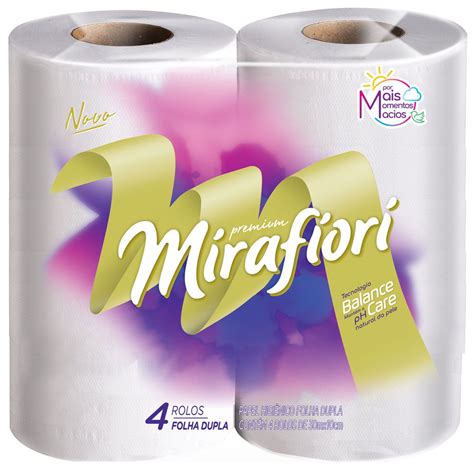 Papel Higiênico Neutro Folha Dupla Mirafiori 30m Com 4 Unidades Mambo