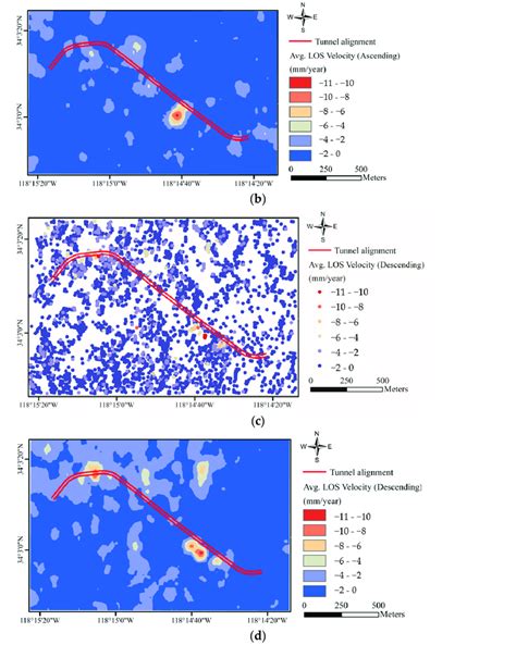 Average Los Settlement Map For Ascending And Descending Orbits A B