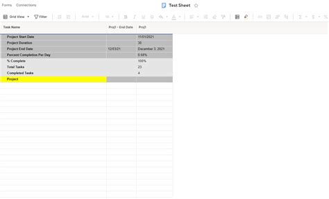 workflow to update date to today until another cell 100