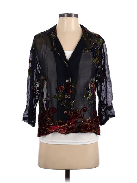 Citron Black Long Sleeve Blouse Size Xs 77 Off Thredup
