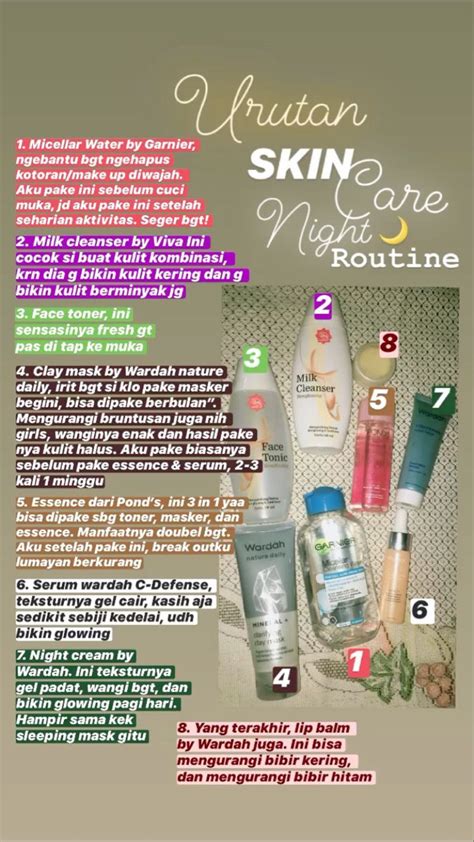 Urutan Skincare Night Routine🌙 Produk Perawatan Kulit Alami