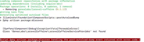 script php artisan optimize handling the post install cmd event