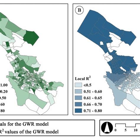 Gwr Test A Random Distribution Of Residuals And B Distribution Of