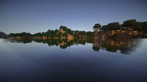 Shaders Minecraft Shader Reflection Snow Sunset Hd Wallpaper