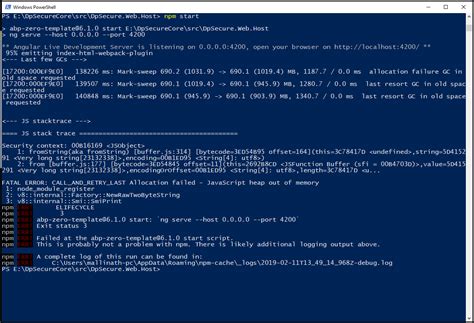 fatal error ineffective mark compacts near heap limit