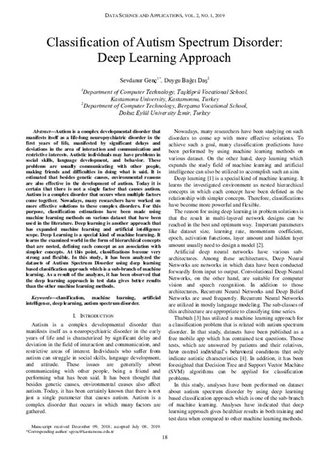 Pdf Classification Of Autism Spectrum Disorder Deep Learning