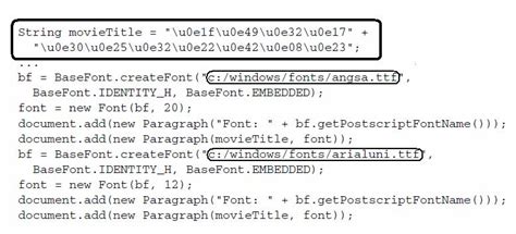 unicode font in a pdf report itextsharp discussion forums