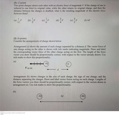 Solved 1 2 Point Two Point Charges Attract Each Other