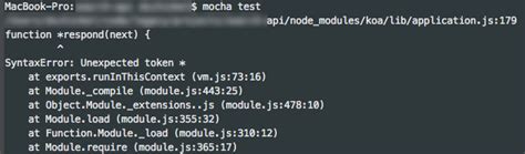 node js unexpected token koa js stack overflow
