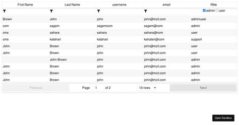 react table custom filtering codesandbox