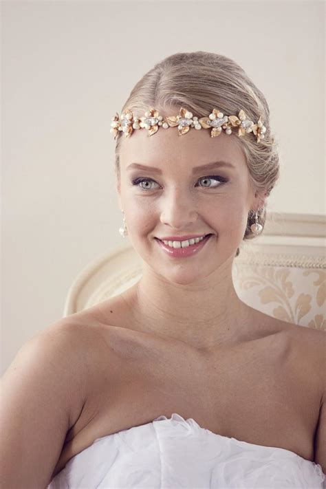 Bridal Headband Gold Headpiece Gold Headband Wedding Headband