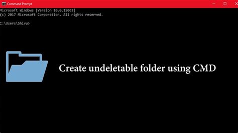 how to create undeletable folder using cmd dos tutorial in