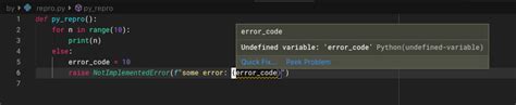 false positive undefined variable · issue 1420 · microsoft python