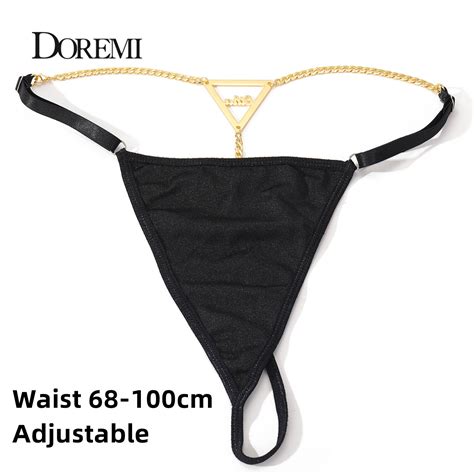 Stainless Steel Custom Letters Sexy Thong Panties Belly Chain Panties