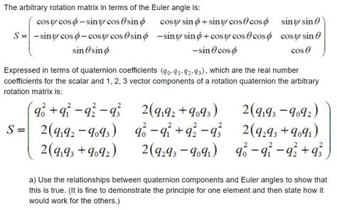 The Arbitrary Rotation Matrix In Terms Of The Euler