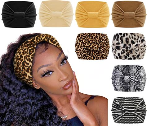 8 Pack Headbands For Womens Hair Wide Boho African